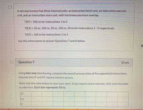 Solved A Microprocessor Has Three Internal Units An