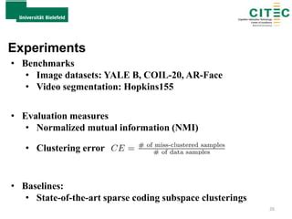 Non Negative Local Sparse Coding For Subspace Clustering PPTX