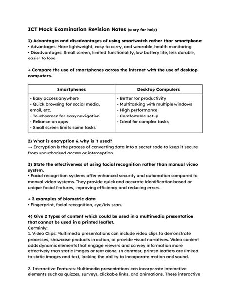 Ict Igcse Revision Notes For Early Chapters Pdf World Wide Web Internet And Web