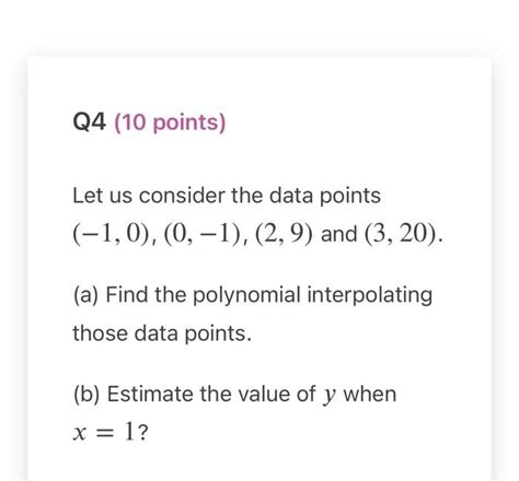Solved Q Points Let Us Consider The Data Points Chegg