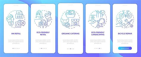 Green Business Ideas Onboarding Mobile App Screen Web Sustainable