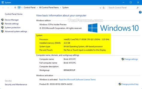 See System Information In Windows 10 Tutorials