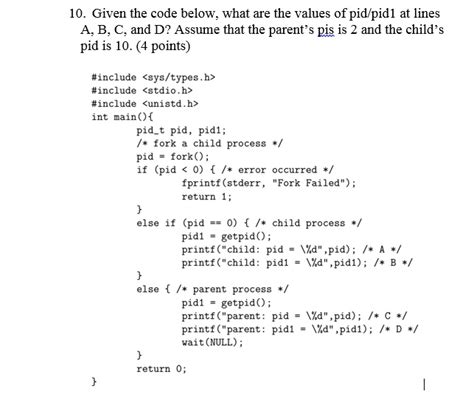 solved text os question 10 given the code below what are the