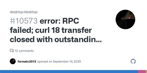 error rpc failed curl 18 transfer closed with outstanding read data