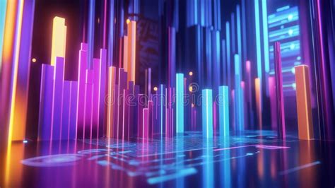 Dynamic 3d Data Visualizations Floating In A High Tech Futuristic