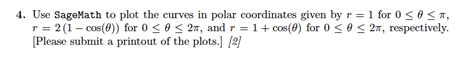 Solved 4 Use Sagemath To Plot The Curves In Polar