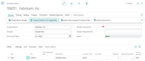 In Microsoft Dynamics 365 Business Central Inventory And Warehouse