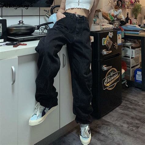 Retro Jeans Women Harajuku Vintage Black Street Bf Vicedeal