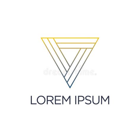 Vector Illustration Modern Inverted Triangle Icon And Text Stock Vector Illustration Of Blue