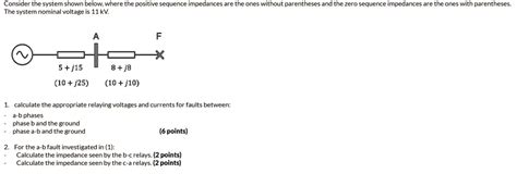 Consider The System Shown Below Where The Positive Sequence Impedances Are The Ones Without