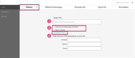 button options landingi