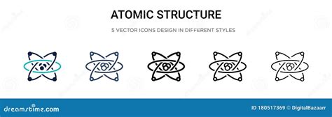 Atomic Structure Icon In Filled Thin Line Outline And Stroke Style Vector Illustration Of Two