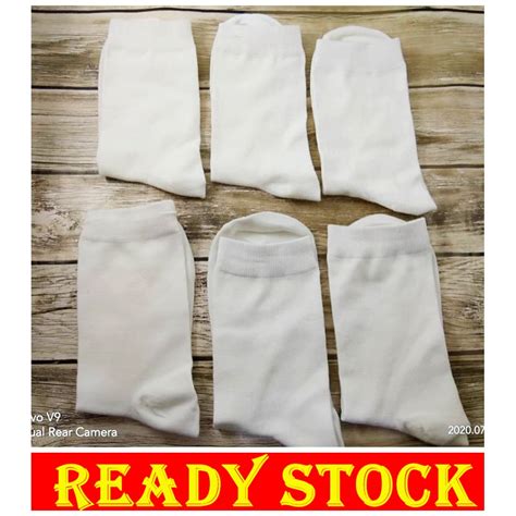 Men/ women white socks Stoking putih lelaki/perempuan 长白袜 男性白袜 女性袜子 袜子 男袜 女袜 上班袜 （适合男女） | Shopee ...
