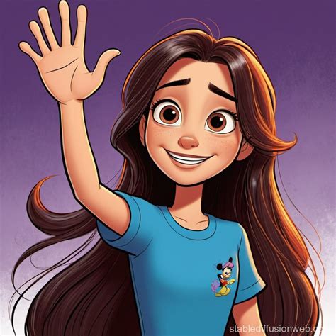 Long Haired Disney Pixar Mom Waving Stable Diffusion Online