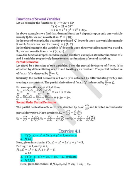 4 a functions of several variables pdf economics microeconomics