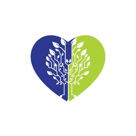 Tech Tree Vector Logo Design Template Connecting Network Tree With Heart Icon Logo 11172814