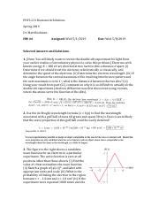 PHYS HW Solutions Pdf PHYS Homework Solutions Spring Dr Matt Beekman HW