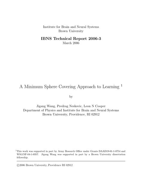 pdf a minimum sphere covering approach to learning 1 by