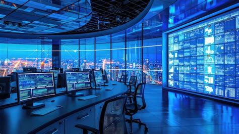 Cybersecurity Operations Center Monitoring Network Threats No Human And People Premium Ai