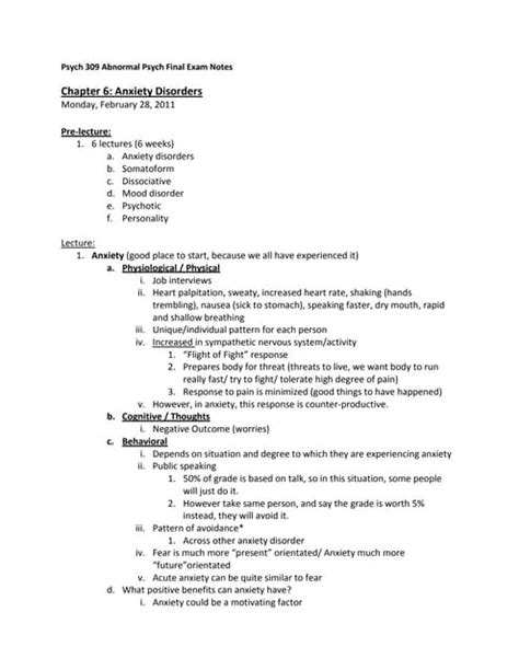 Tais Abnormal Psychology Lecture Notes Docx