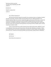 Negative Email Assignment Docx Policy Plan Insurance Services Main Street Milwaukee WI