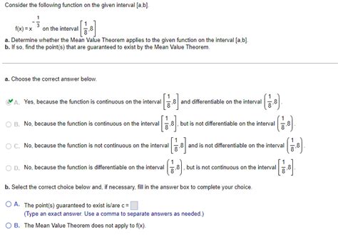 Solved Consider The Following Function On The Given Interval Chegg