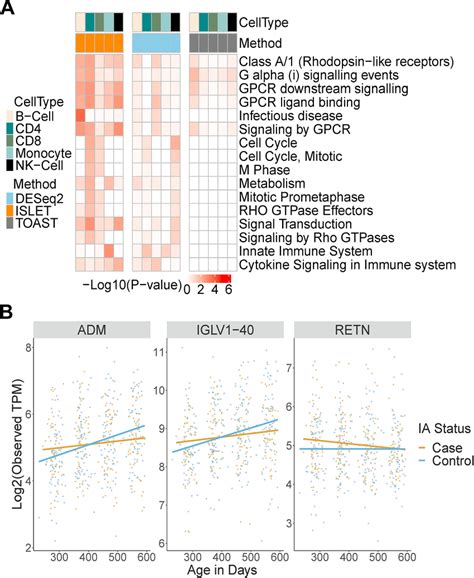 Application Of Islet In Teddy Bulk Rna Seq Data A Heatmap Of P Values