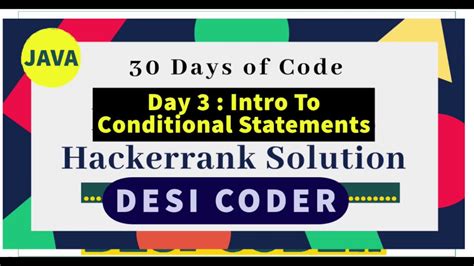 day 3 conditional statement 30 days of code hackerrank programming