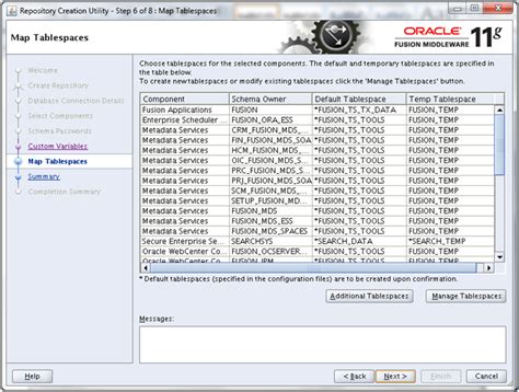 Oracle Fusion Applications Installation Run Oracle Fusion Applications Repository Creation