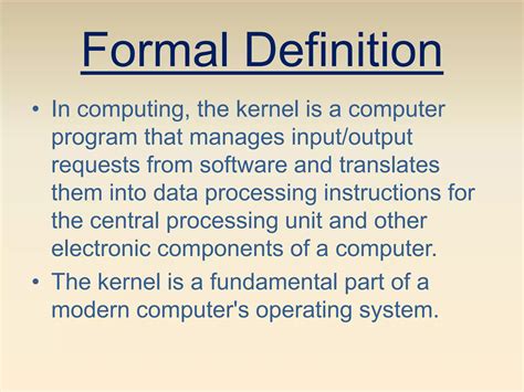 What Is Kernel Basic Idea Of Kernel Pptx Operating Systems
