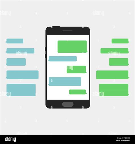 Chat Bubble Messages In Phone Vector Eps Stock Vector Image Art Alamy