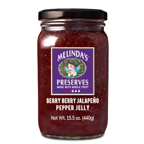 Melindas Whole Fruit Preserves Berry Berry Jalapeno Melindas Foods