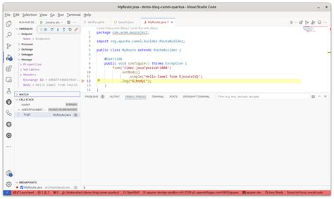 How To Camel Debug A Camel Quarkus Route Deployed On Openshift From Vs