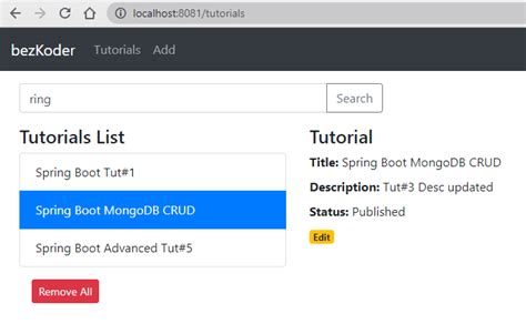 Spring Boot Vue Js MongoDB CRUD Example BezKoder