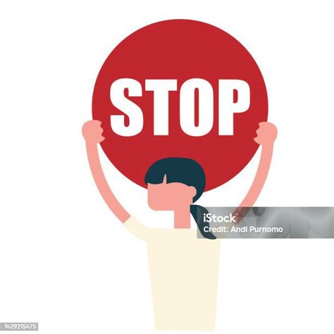 소녀 여성의 벡터 플랫 일러스트 레이 션 흡연 중지 아동 학대 중지 교통 표지판 중지 디자인 그래픽 자원을위한 인종 차별적 인