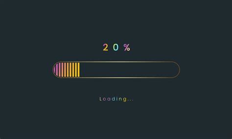 20 Percent Rainbow Downloading Bar Loading Bar Banner For User Interface Colorful Futuristic