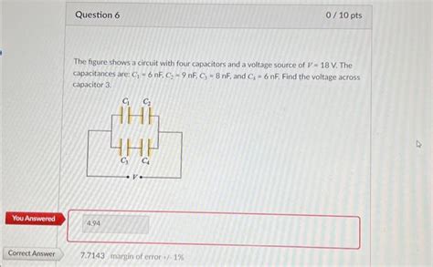Solved The figure shows a circuit with four capacitors and a | Chegg.com