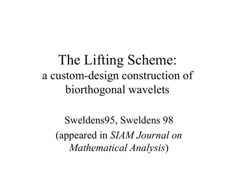 Lifting Scheme