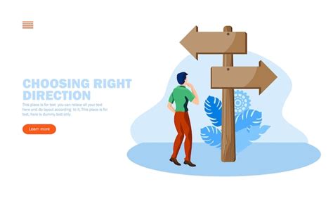 Premium Vector Man Choosing Direction Path Vector Illustration Concept