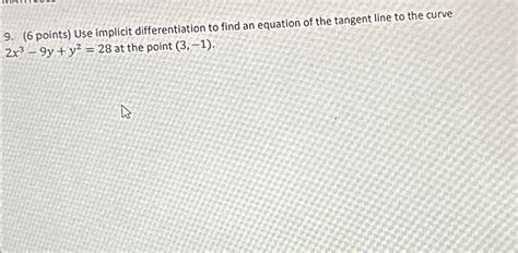 Solved 6 ﻿points ﻿use Implicit Differentiation To Find An
