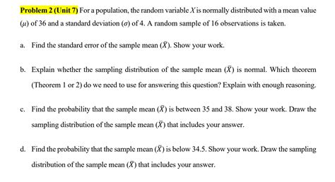 solved problem 2 unit 7 ﻿for a population the random