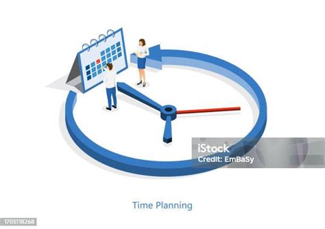 아이소메트릭 일정 시간 계획 개념입니다 벡터 그림입니다 3차원 형태에 대한 스톡 벡터 아트 및 기타 이미지 3차원 형태 개념 겨냥 Istock