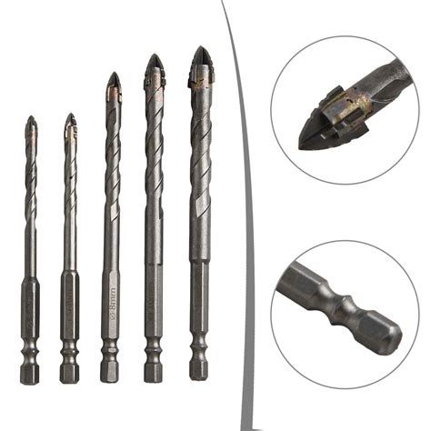 Drill Bit Set 5pcs Eccentric Design For Efficient Drilling In Glass