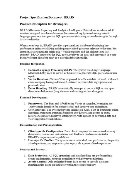 Project Specification Document Pdf Databases Sql