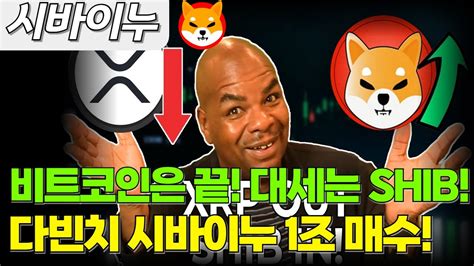 시바이누코인 시바이누 코인 1조 매수한 대형 고래는 다빈치 제레미 대세는 Shib Youtube