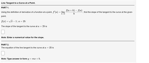 Solved PART Using The Definition Of Derivative Of A Chegg
