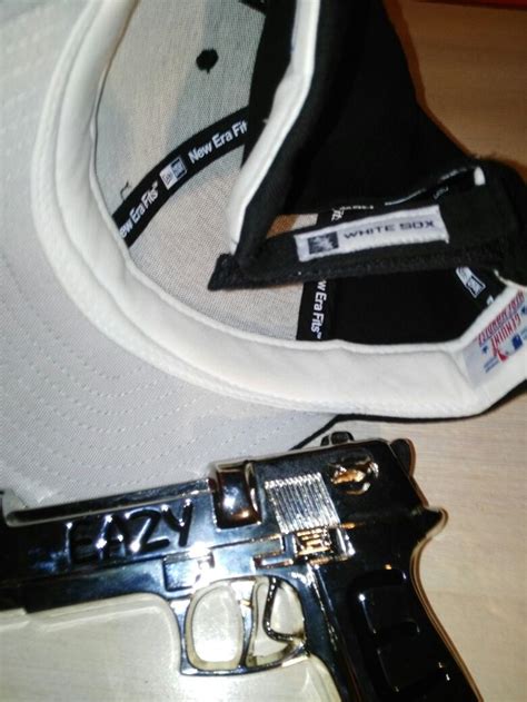 Eazy E Original White Sox Hat Ruthless Records Rare Belt Buckle Bling