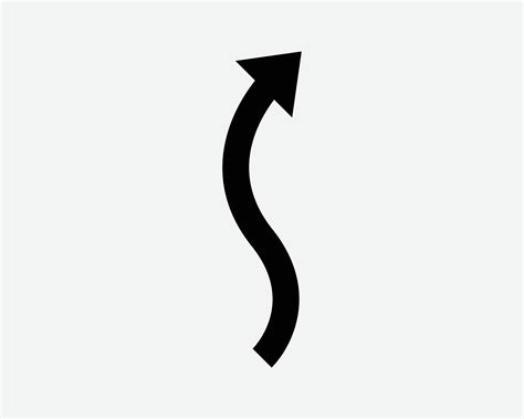 wave arrow up right icon wavy curve curly curvy pointer point path