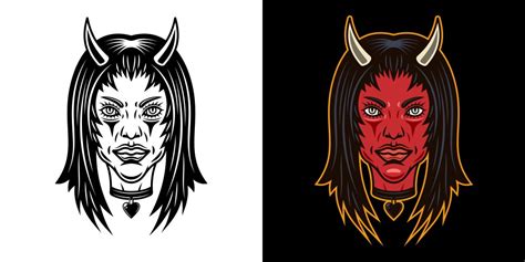 Demon Girl Tattoo Vector Images And Graphics For Commercial Use Vectorstock