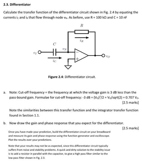 Solved 23 Differentiator Calculate The Transfer Function Solved 23 Differentiator Calculate The Transfer Function